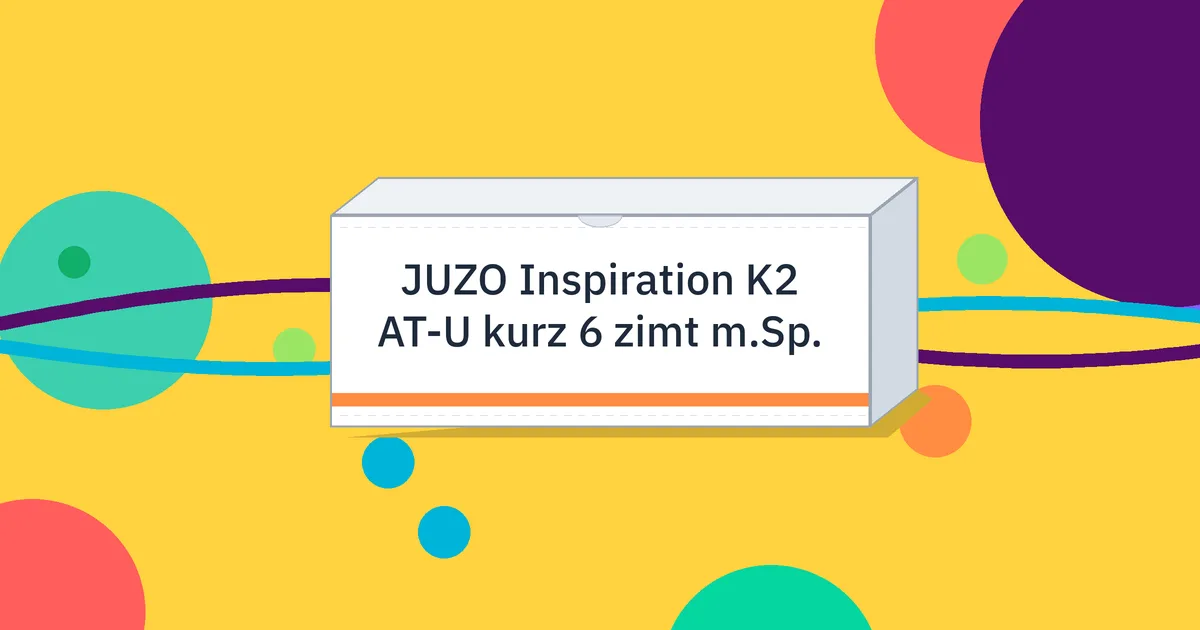 Symbolbild: Packung mit der Aufschrift JUZO Inspiration K2 AT-U kurz 6 zimt m.Sp. (PZN 14929662) – Verfügbarkeit und Bezug in Apotheken in Frankfurt am Main