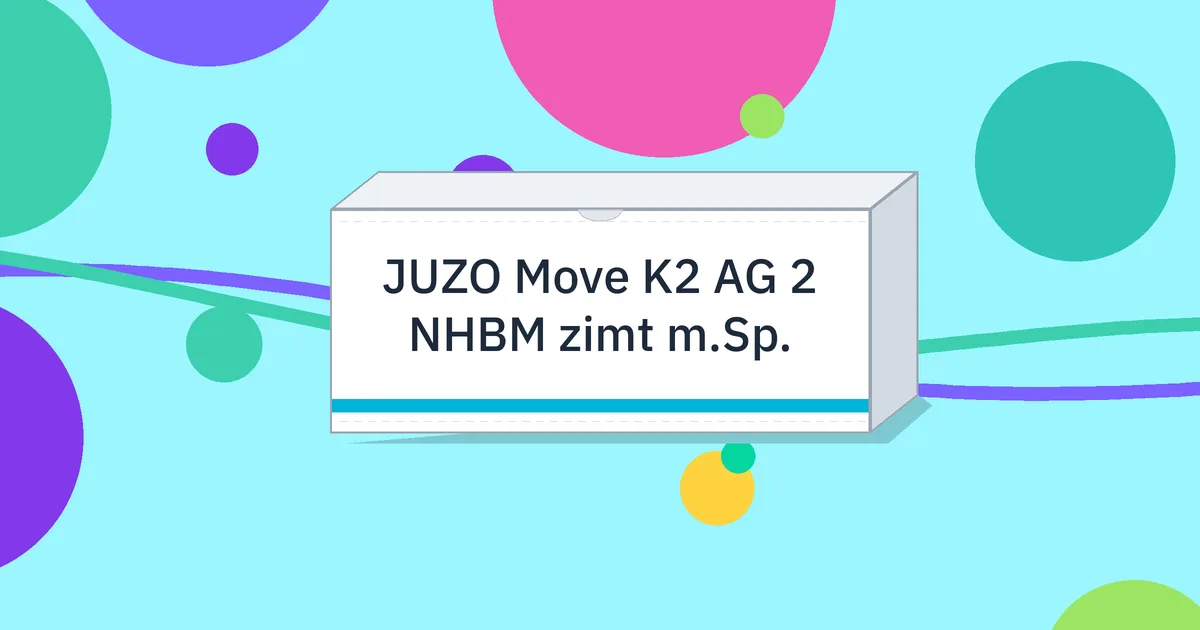 Symbolbild: Packung mit der Aufschrift JUZO Move K2 AG 2 NHBM zimt m.Sp. (PZN 18523307) – Verfügbarkeit und Bezug in Apotheken in Frankfurt am Main