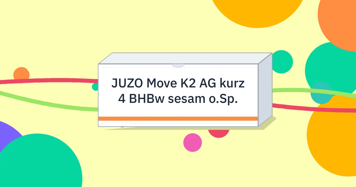 Symbolbild: Packung mit der Aufschrift JUZO Move K2 AG kurz 4 BHBw sesam o.Sp. (PZN 18530402) – Verfügbarkeit und Bezug in Apotheken in Frankfurt am Main