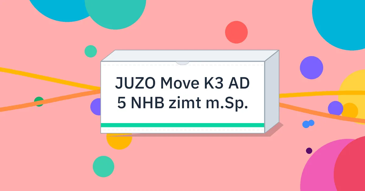 Symbolbild: Packung mit der Aufschrift JUZO Move K3 AD 5 NHB zimt m.Sp. (PZN 18566854) – Verfügbarkeit und Bezug in Apotheken in Frankfurt am Main