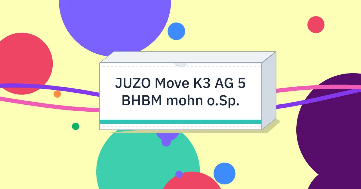 Symbolbild: Packung mit der Aufschrift JUZO Move K3 AG 5 BHBM mohn o.Sp. (PZN 18589967) – Verfügbarkeit und Bezug in Apotheken in Frankfurt am Main