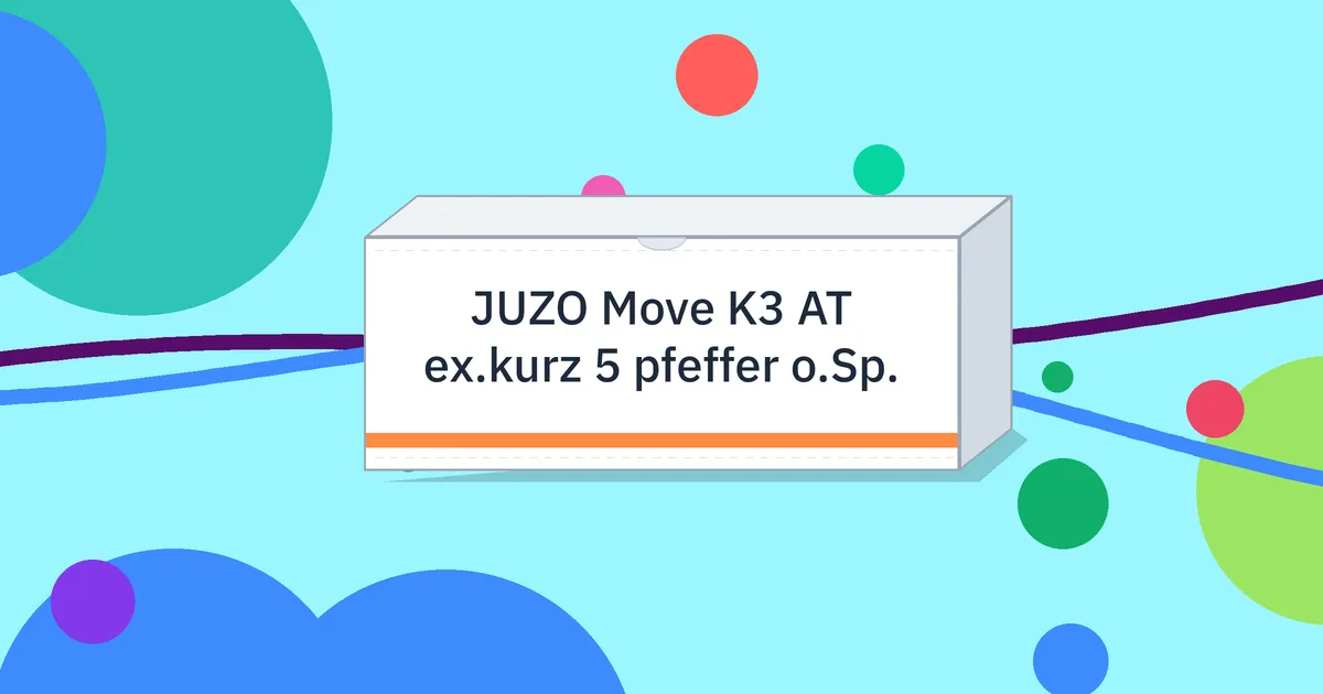 Symbolbild: Packung mit der Aufschrift JUZO Move K3 AT ex.kurz 5 pfeffer o.Sp. (PZN 20681427) – Verfügbarkeit und Bezug in Apotheken in Frankfurt am Main
