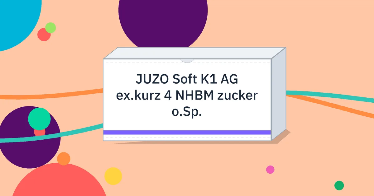 Symbolbild: Packung mit der Aufschrift JUZO Soft K1 AG ex.kurz 4 NHBM zucker o.Sp. (PZN 15000891) – Verfügbarkeit und Bezug in Apotheken in Frankfurt am Main