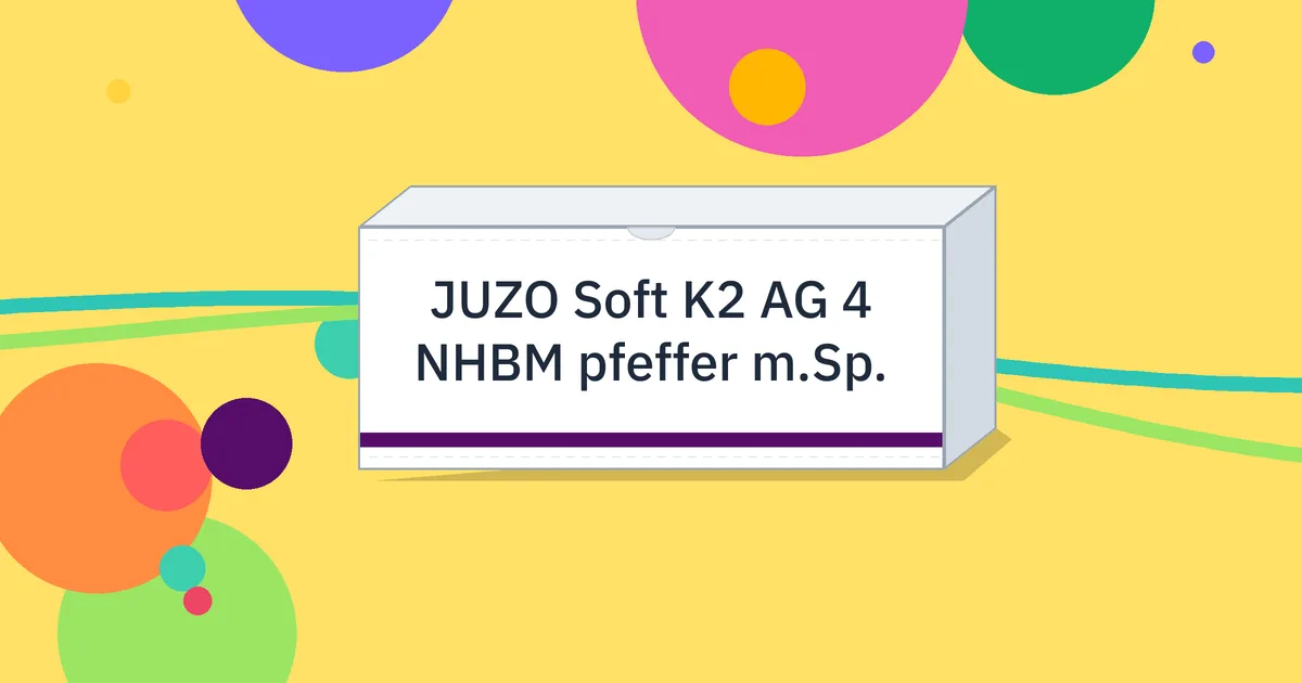Symbolbild: Packung mit der Aufschrift JUZO Soft K2 AG 4 NHBM pfeffer m.Sp. (PZN 14997830) – Verfügbarkeit und Bezug in Apotheken in Frankfurt am Main