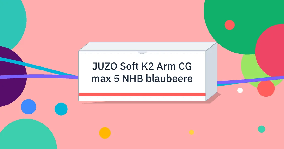 Symbolbild: Packung mit der Aufschrift JUZO Soft K2 Arm CG max 5 NHB blaubeere (PZN 15512823) – Verfügbarkeit und Bezug in Apotheken in Frankfurt am Main