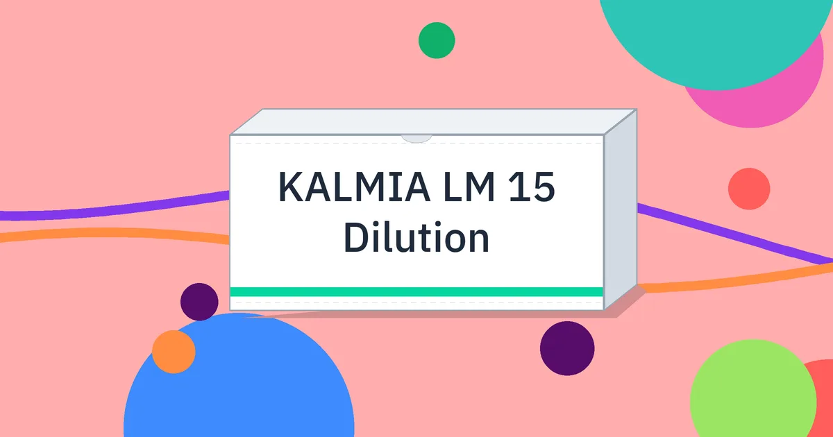 Symbolbild: Packung mit der Aufschrift KALMIA LM 15 Dilution (PZN 12927676) – Verfügbarkeit und Bezug in Apotheken in Frankfurt am Main