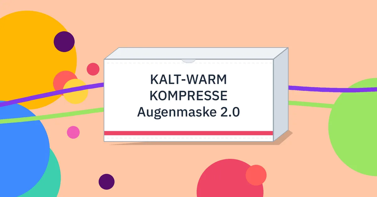 Symbolbild: Packung mit der Aufschrift KALT-WARM KOMPRESSE Augenmaske 2.0 (PZN 19421603) – Verfügbarkeit und Bezug in Apotheken in Frankfurt am Main