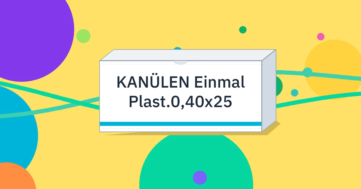 Symbolbild: Packung mit der Aufschrift KANÜLEN Einmal Plast.0,40x25 (PZN 01964697) – Verfügbarkeit und Bezug in Apotheken in Frankfurt am Main
