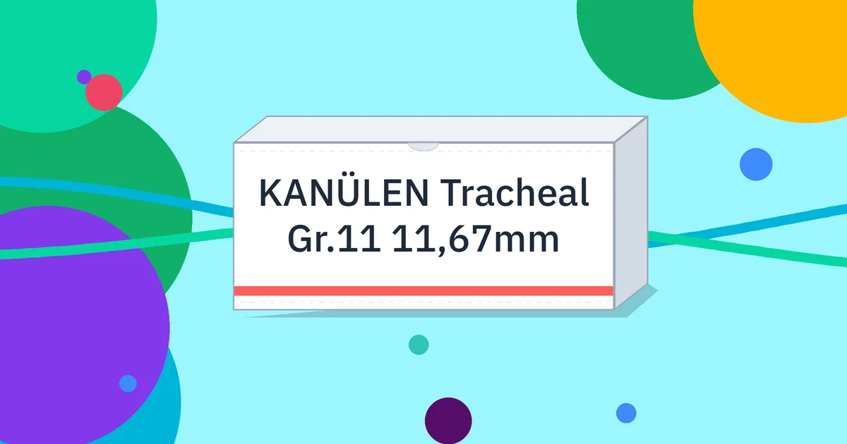 Symbolbild: Packung mit der Aufschrift KANÜLEN Tracheal Gr.11 11,67mm (PZN 02441205) – Verfügbarkeit und Bezug in Apotheken in Frankfurt am Main