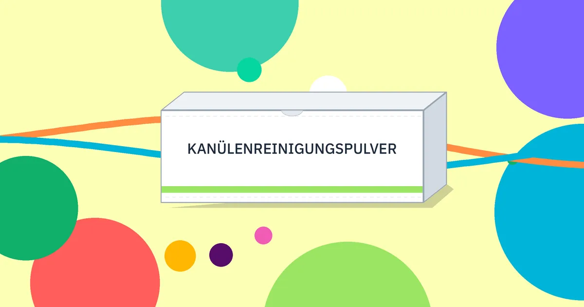 Symbolbild: Packung mit der Aufschrift KANÜLENREINIGUNGSPULVER (PZN 00142668) – Verfügbarkeit und Bezug in Apotheken in Frankfurt am Main