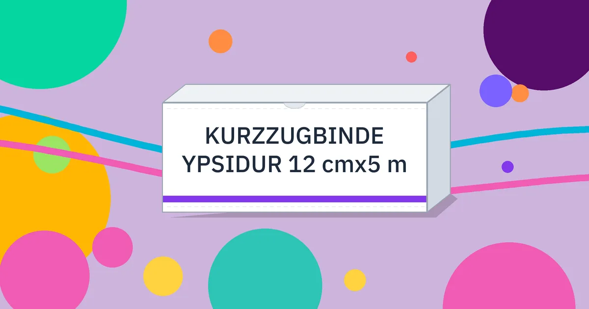 Symbolbild: Packung mit der Aufschrift KURZZUGBINDE YPSIDUR 12 cmx5 m (PZN 07607455) – Verfügbarkeit und Bezug in Apotheken in Frankfurt am Main