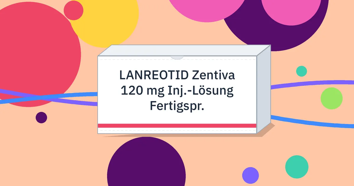 Symbolbild: Packung mit der Aufschrift LANREOTID Zentiva 120 mg Inj.-Lösung Fertigspr. (PZN 18746088) – Verfügbarkeit und Bezug in Apotheken in Frankfurt am Main