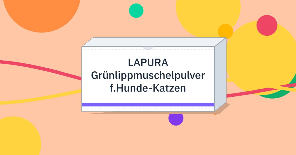 Symbolbild: Packung mit der Aufschrift LAPURA Grünlippmuschelpulver f.Hunde-Katzen (PZN 12542108) – Verfügbarkeit und Bezug in Apotheken in Frankfurt am Main