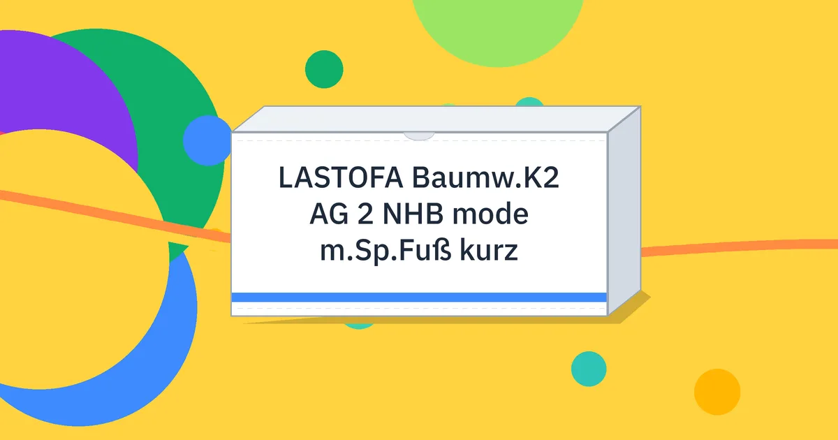 Symbolbild: Packung mit der Aufschrift LASTOFA Baumw.K2 AG 2 NHB mode m.Sp.Fuß kurz (PZN 01946558) – Verfügbarkeit und Bezug in Apotheken in Frankfurt am Main