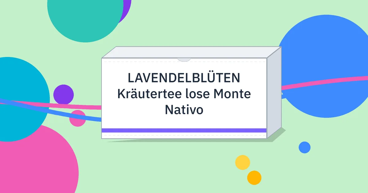Symbolbild: Packung mit der Aufschrift LAVENDELBLÜTEN Kräutertee lose Monte Nativo (PZN 20349874) – Verfügbarkeit und Bezug in Apotheken in Frankfurt am Main