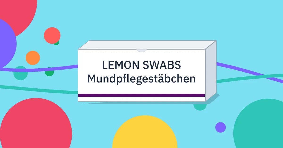 Symbolbild: Packung mit der Aufschrift LEMON SWABS Mundpflegestäbchen (PZN 08898621) – Verfügbarkeit und Bezug in Apotheken in Frankfurt am Main