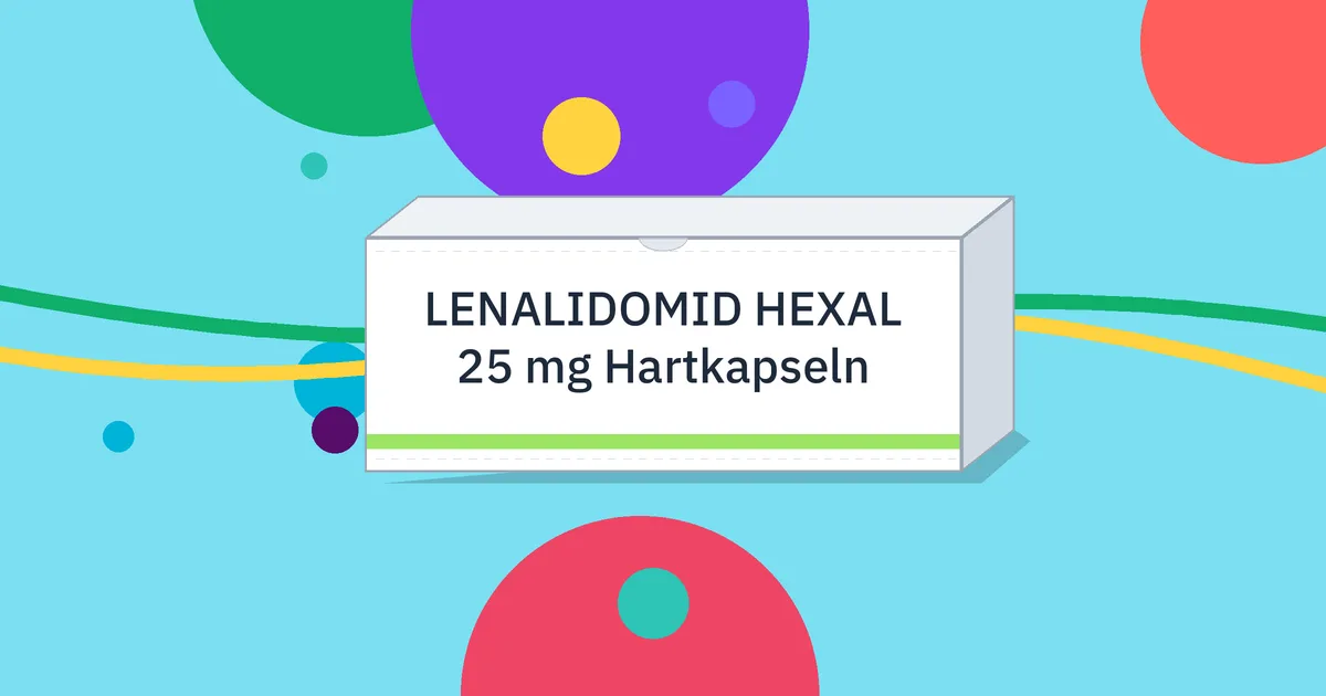 Symbolbild: Packung mit der Aufschrift LENALIDOMID HEXAL 25 mg Hartkapseln (PZN 17481771) – Verfügbarkeit und Bezug in Apotheken in Frankfurt am Main