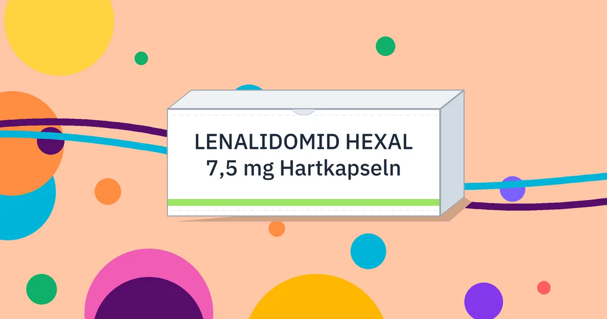 Symbolbild: Packung mit der Aufschrift LENALIDOMID HEXAL 7,5 mg Hartkapseln (PZN 17481676) – Verfügbarkeit und Bezug in Apotheken in Frankfurt am Main