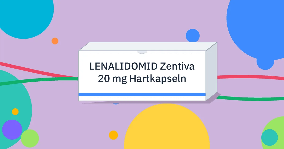 Symbolbild: Packung mit der Aufschrift LENALIDOMID Zentiva 20 mg Hartkapseln (PZN 17444221) – Verfügbarkeit und Bezug in Apotheken in Frankfurt am Main