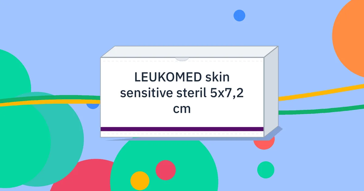 Symbolbild: Packung mit der Aufschrift LEUKOMED skin sensitive steril 5x7,2 cm (PZN 19754724) – Verfügbarkeit und Bezug in Apotheken in Frankfurt am Main