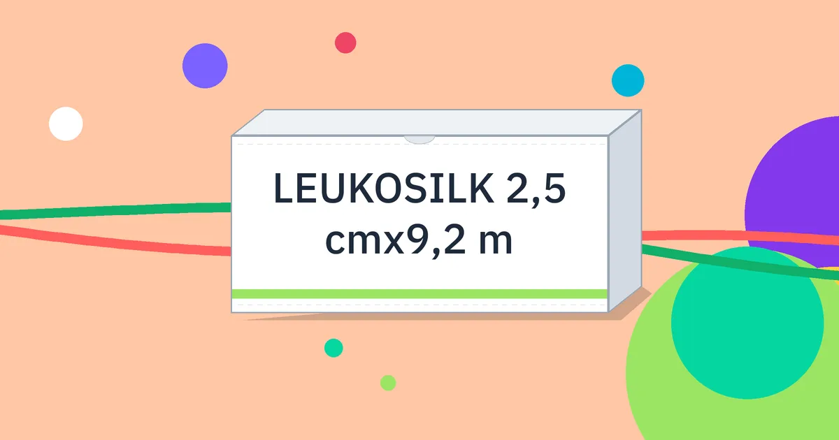 Symbolbild: Packung mit der Aufschrift LEUKOSILK 2,5 cmx9,2 m (PZN 04593681) – Verfügbarkeit und Bezug in Apotheken in Frankfurt am Main