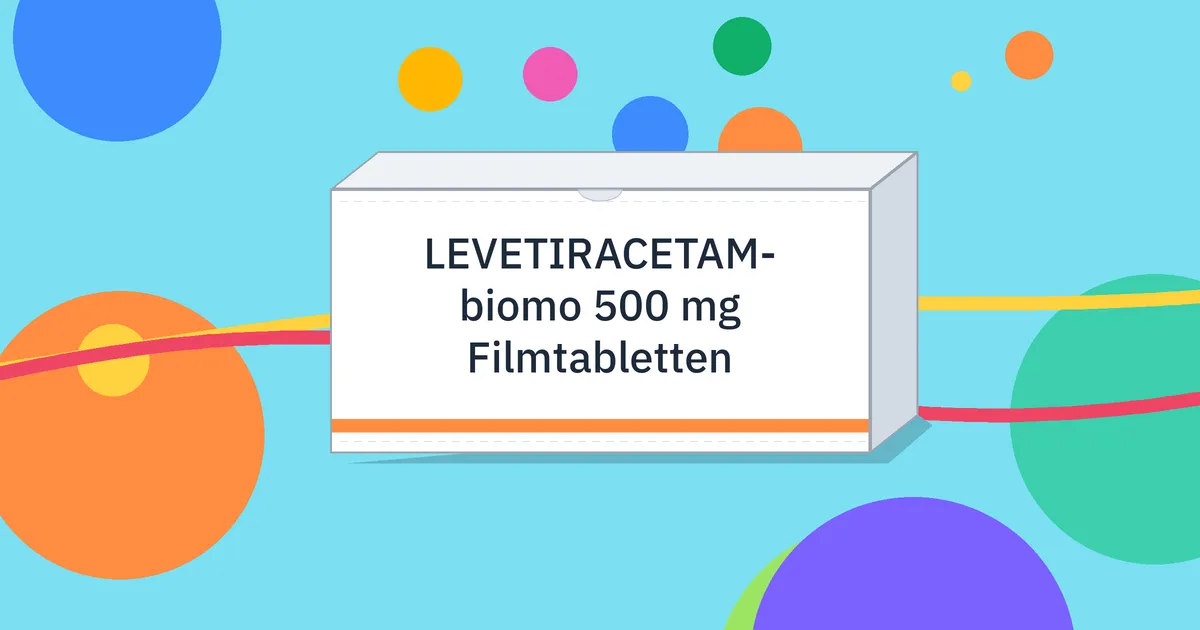 Symbolbild: Packung mit der Aufschrift LEVETIRACETAM-biomo 500 mg Filmtabletten (PZN 08930425) – Verfügbarkeit und Bezug in Apotheken in Frankfurt am Main