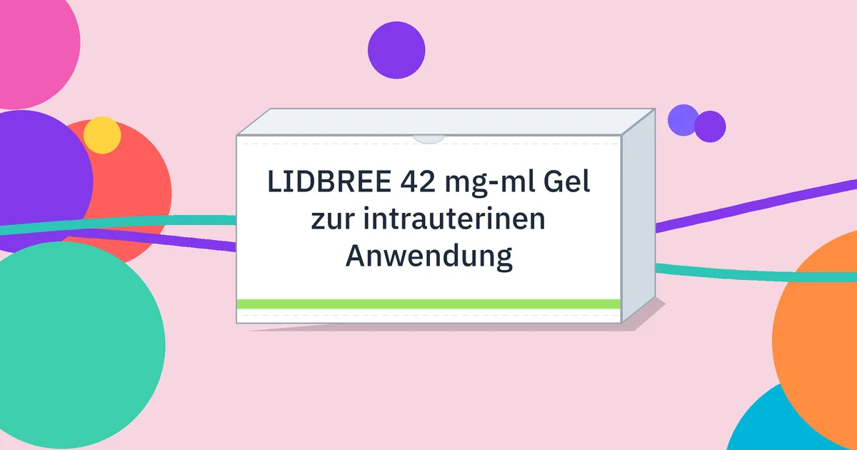 Symbolbild: Packung mit der Aufschrift LIDBREE 42 mg-ml Gel zur intrauterinen Anwendung (PZN 17571416) – Verfügbarkeit und Bezug in Apotheken in Frankfurt am Main