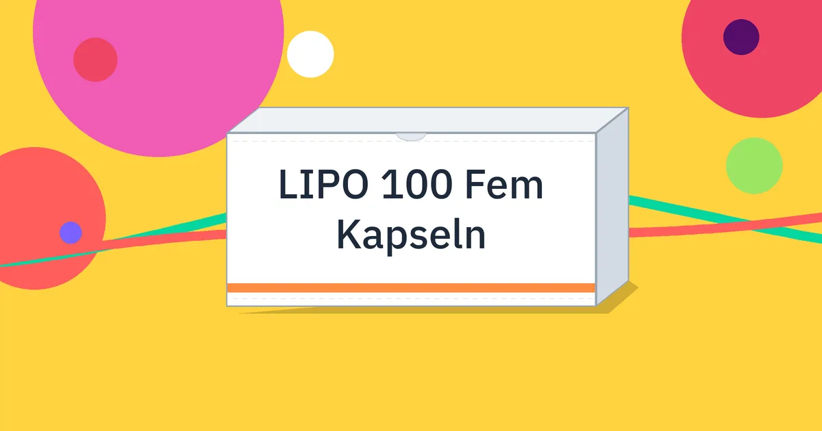 Symbolbild: Packung mit der Aufschrift LIPO 100 Fem Kapseln (PZN 11035384) – Verfügbarkeit und Bezug in Apotheken in Frankfurt am Main