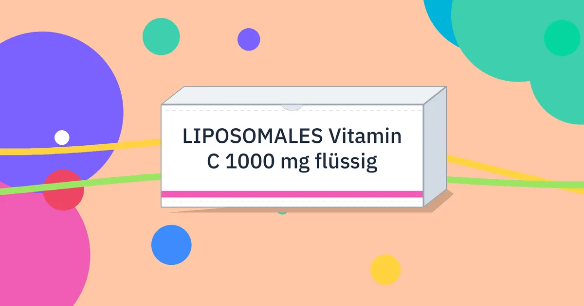 Symbolbild: Packung mit der Aufschrift LIPOSOMALES Vitamin C 1000 mg flüssig (PZN 17965440) – Verfügbarkeit und Bezug in Apotheken in Frankfurt am Main