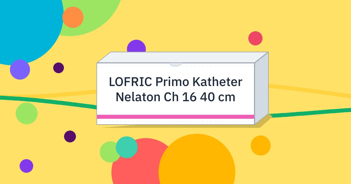 Symbolbild: Packung mit der Aufschrift LOFRIC Primo Katheter Nelaton Ch 16 40 cm (PZN 16672434) – Verfügbarkeit und Bezug in Apotheken in Frankfurt am Main