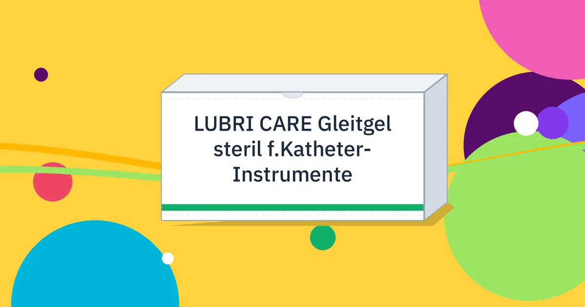 Symbolbild: Packung mit der Aufschrift LUBRI CARE Gleitgel steril f.Katheter-Instrumente (PZN 16938435) – Verfügbarkeit und Bezug in Apotheken in Frankfurt am Main