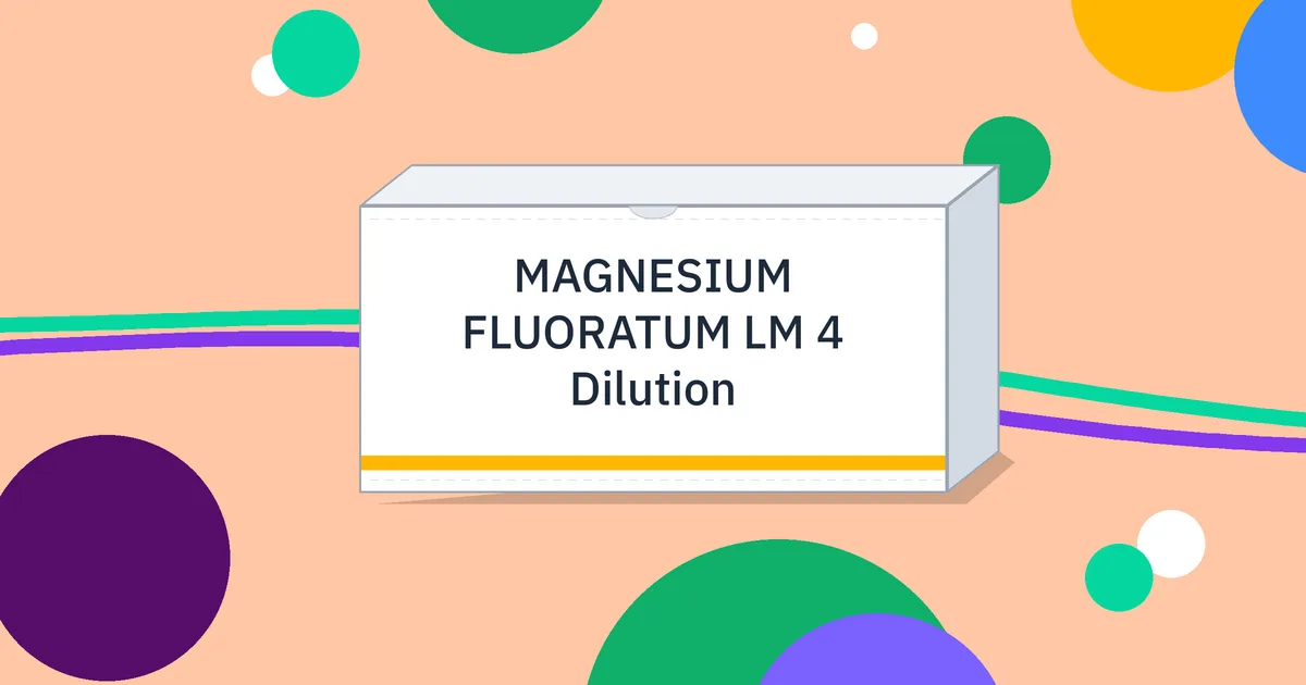 Symbolbild: Packung mit der Aufschrift MAGNESIUM FLUORATUM LM 4 Dilution (PZN 12937350) – Verfügbarkeit und Bezug in Apotheken in Frankfurt am Main