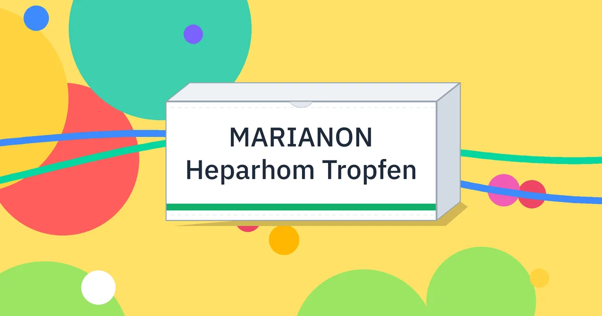 Symbolbild: Packung mit der Aufschrift MARIANON Heparhom Tropfen (PZN 02292030) – Verfügbarkeit und Bezug in Apotheken in Frankfurt am Main
