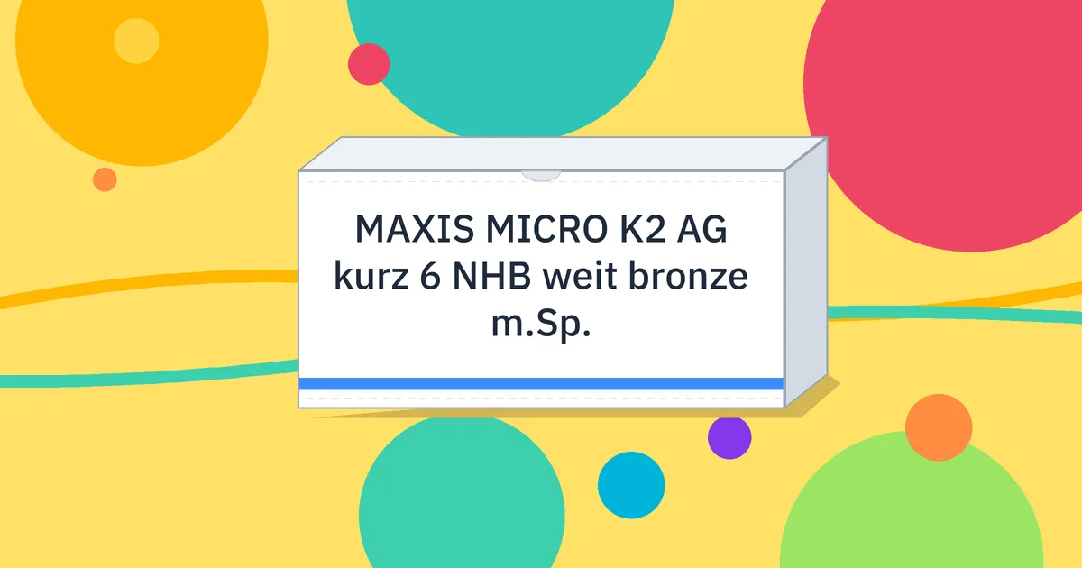 Symbolbild: Packung mit der Aufschrift MAXIS MICRO K2 AG kurz 6 NHB weit bronze m.Sp. (PZN 17673803) – Verfügbarkeit und Bezug in Apotheken in Frankfurt am Main