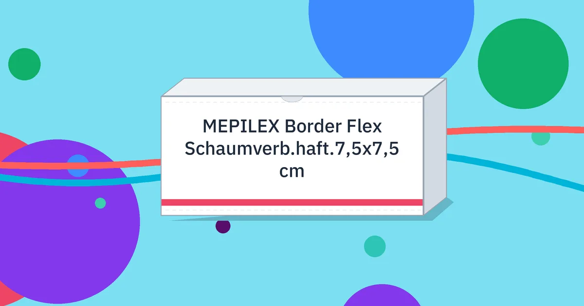 Symbolbild: Packung mit der Aufschrift MEPILEX Border Flex Schaumverb.haft.7,5x7,5 cm (PZN 18390361) – Verfügbarkeit und Bezug in Apotheken in Frankfurt am Main