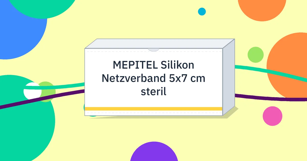 Symbolbild: Packung mit der Aufschrift MEPITEL Silikon Netzverband 5x7 cm steril (PZN 11652792) – Verfügbarkeit und Bezug in Apotheken in Frankfurt am Main