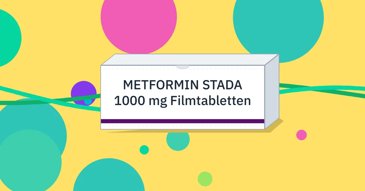 Symbolbild: Packung mit der Aufschrift METFORMIN STADA 1000 mg Filmtabletten (PZN 02781740) – Verfügbarkeit und Bezug in Apotheken in Frankfurt am Main