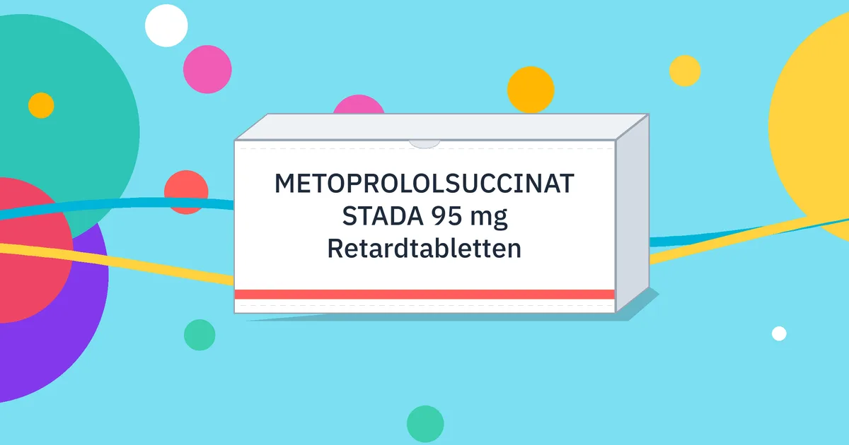 Symbolbild: Packung mit der Aufschrift METOPROLOLSUCCINAT STADA 95 mg Retardtabletten (PZN 05126763) – Verfügbarkeit und Bezug in Apotheken in Frankfurt am Main