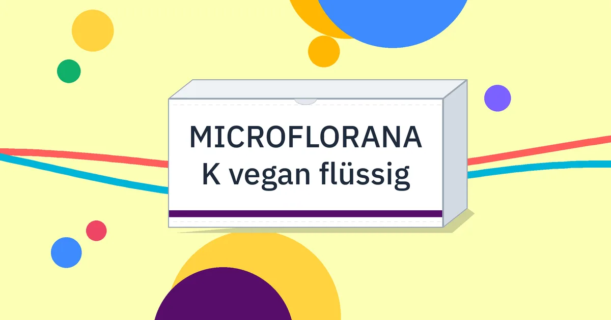 Symbolbild: Packung mit der Aufschrift MICROFLORANA K vegan flüssig (PZN 13917846) – Verfügbarkeit und Bezug in Apotheken in Frankfurt am Main