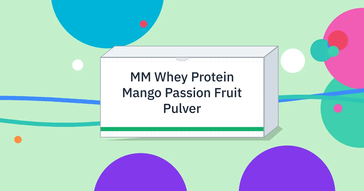 Symbolbild: Packung mit der Aufschrift MM Whey Protein Mango Passion Fruit Pulver (PZN 16781471) – Verfügbarkeit und Bezug in Apotheken in Frankfurt am Main