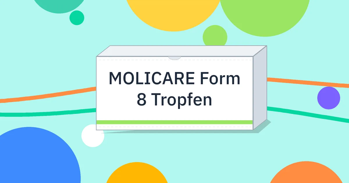 Symbolbild: Packung mit der Aufschrift MOLICARE Form 8 Tropfen (PZN 17633809) – Verfügbarkeit und Bezug in Apotheken in Frankfurt am Main