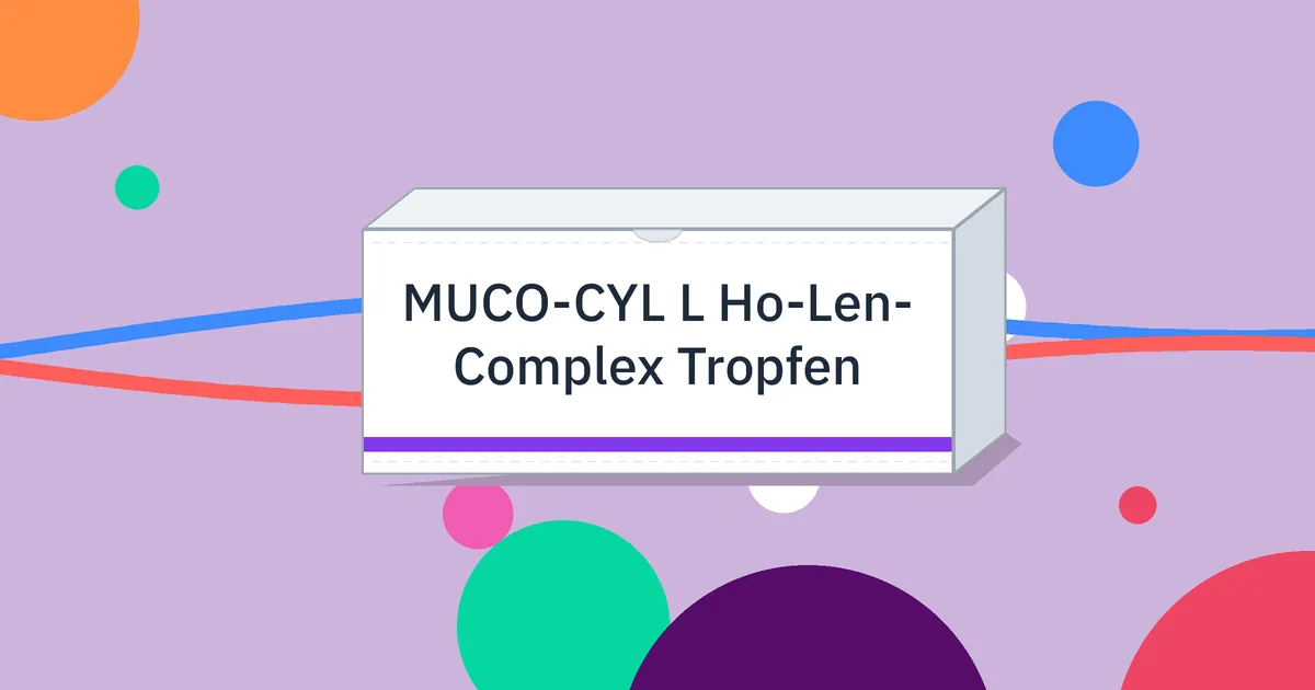 Symbolbild: Packung mit der Aufschrift MUCO-CYL L Ho-Len-Complex Tropfen (PZN 07186841) – Verfügbarkeit und Bezug in Apotheken in Frankfurt am Main