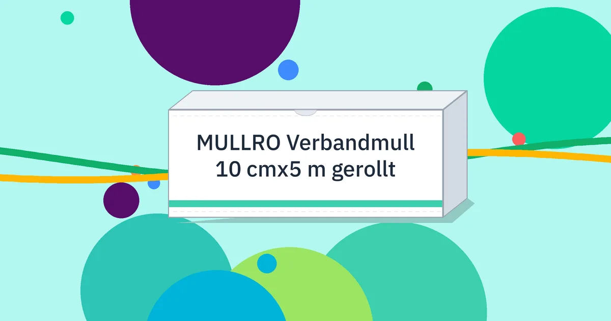 Symbolbild: Packung mit der Aufschrift MULLRO Verbandmull 10 cmx5 m gerollt (PZN 02700919) – Verfügbarkeit und Bezug in Apotheken in Frankfurt am Main