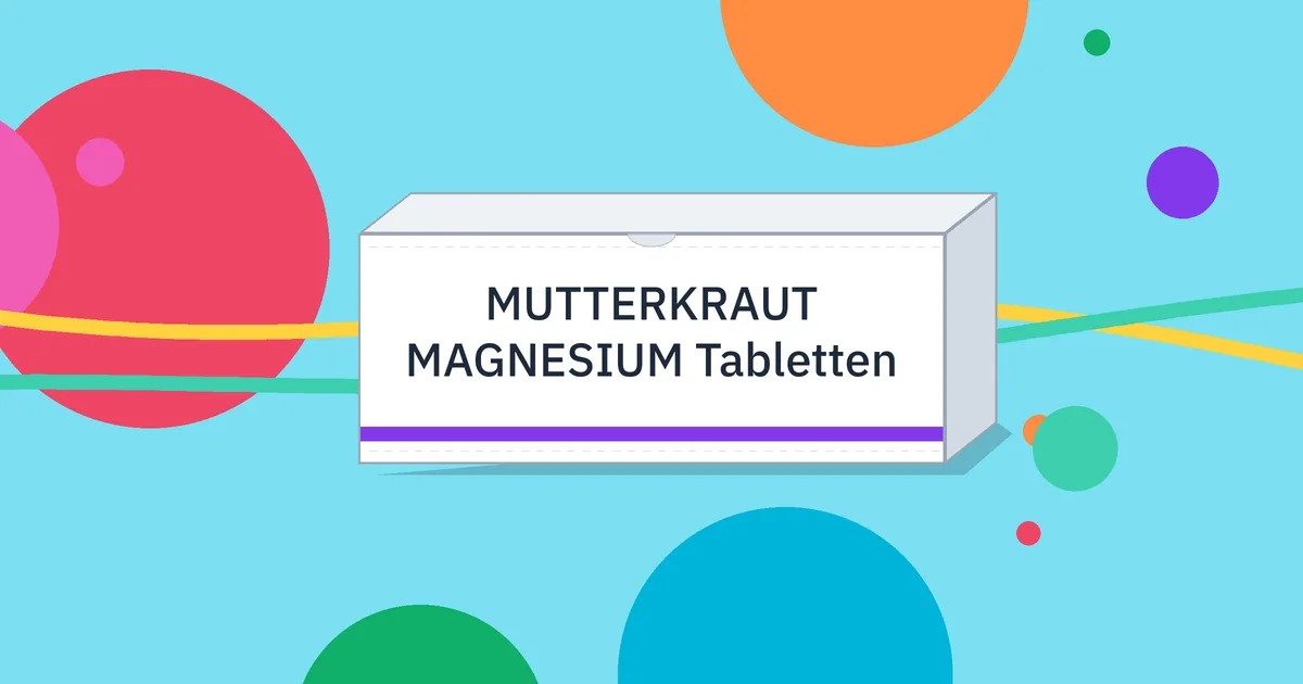 Symbolbild: Packung mit der Aufschrift MUTTERKRAUT MAGNESIUM Tabletten (PZN 19553339) – Verfügbarkeit und Bezug in Apotheken in Frankfurt am Main