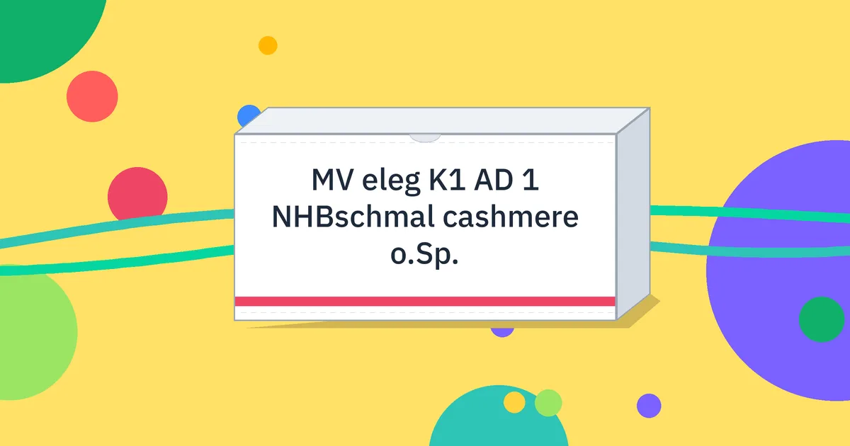 Symbolbild: Packung mit der Aufschrift MV eleg K1 AD 1 NHBschmal cashmere o.Sp. (PZN 15673006) – Verfügbarkeit und Bezug in Apotheken in Frankfurt am Main