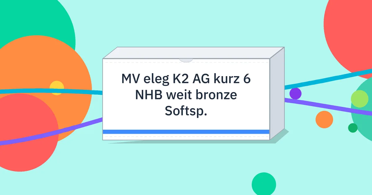 Symbolbild: Packung mit der Aufschrift MV eleg K2 AG kurz 6 NHB weit bronze Softsp. (PZN 15714969) – Verfügbarkeit und Bezug in Apotheken in Frankfurt am Main