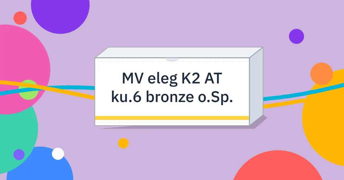 Symbolbild: Packung mit der Aufschrift MV eleg K2 AT ku.6 bronze o.Sp. (PZN 15287042) – Verfügbarkeit und Bezug in Apotheken in Frankfurt am Main