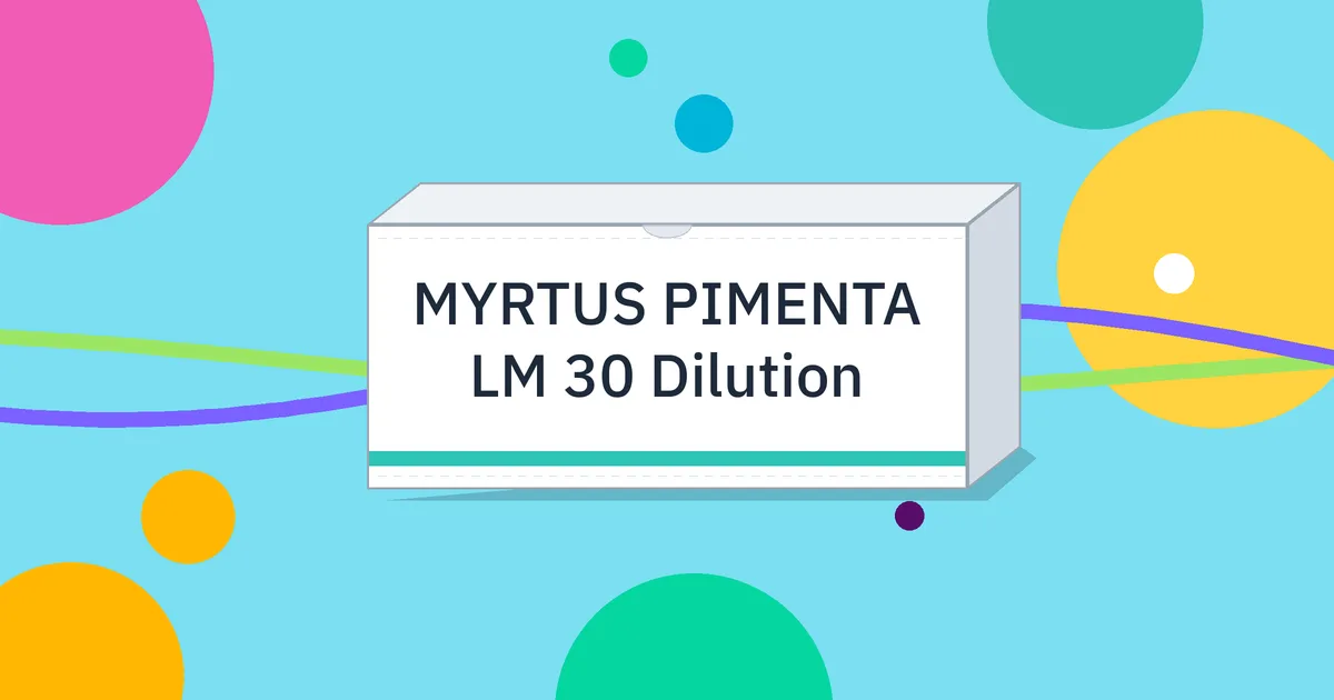 Symbolbild: Packung mit der Aufschrift MYRTUS PIMENTA LM 30 Dilution (PZN 13614672) – Verfügbarkeit und Bezug in Apotheken in Frankfurt am Main