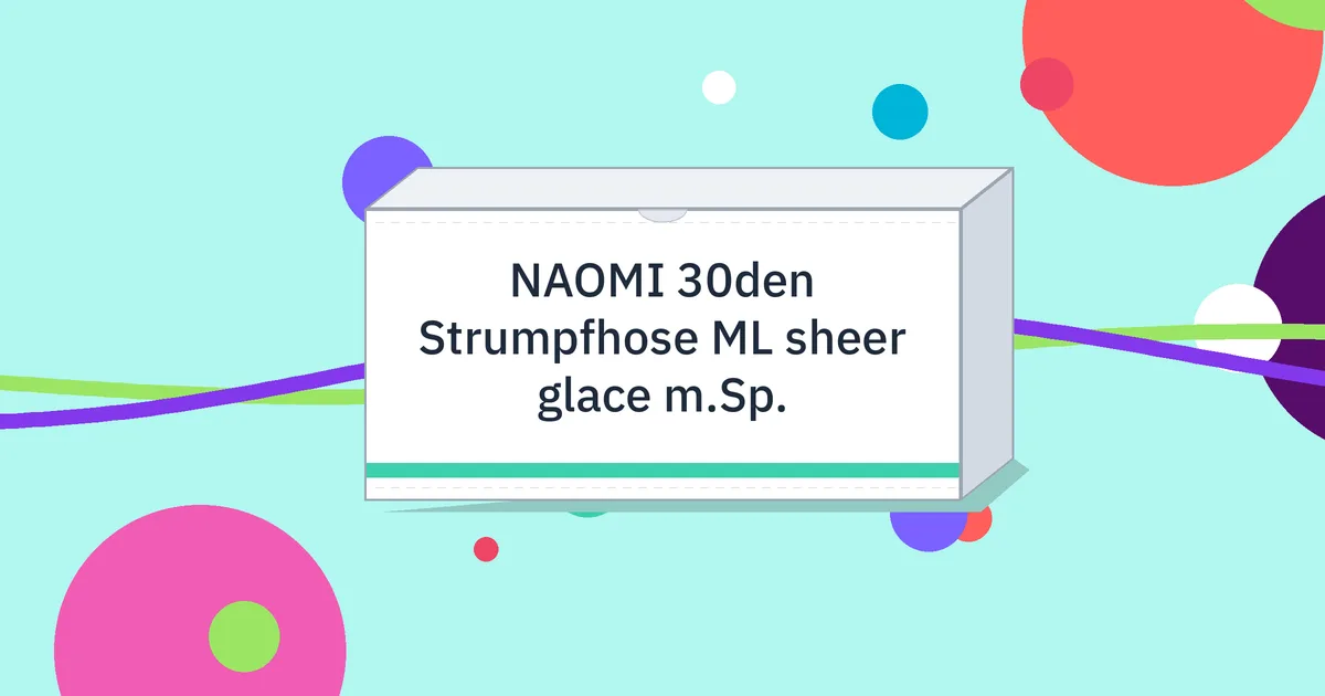 Symbolbild: Packung mit der Aufschrift NAOMI 30den Strumpfhose ML sheer glace m.Sp. (PZN 16179113) – Verfügbarkeit und Bezug in Apotheken in Frankfurt am Main
