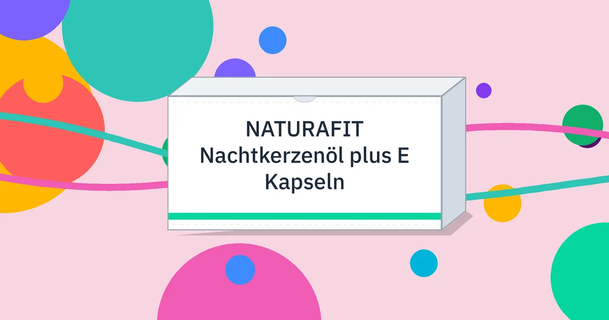 Symbolbild: Packung mit der Aufschrift NATURAFIT Nachtkerzenöl plus E Kapseln (PZN 12516217) – Verfügbarkeit und Bezug in Apotheken in Frankfurt am Main